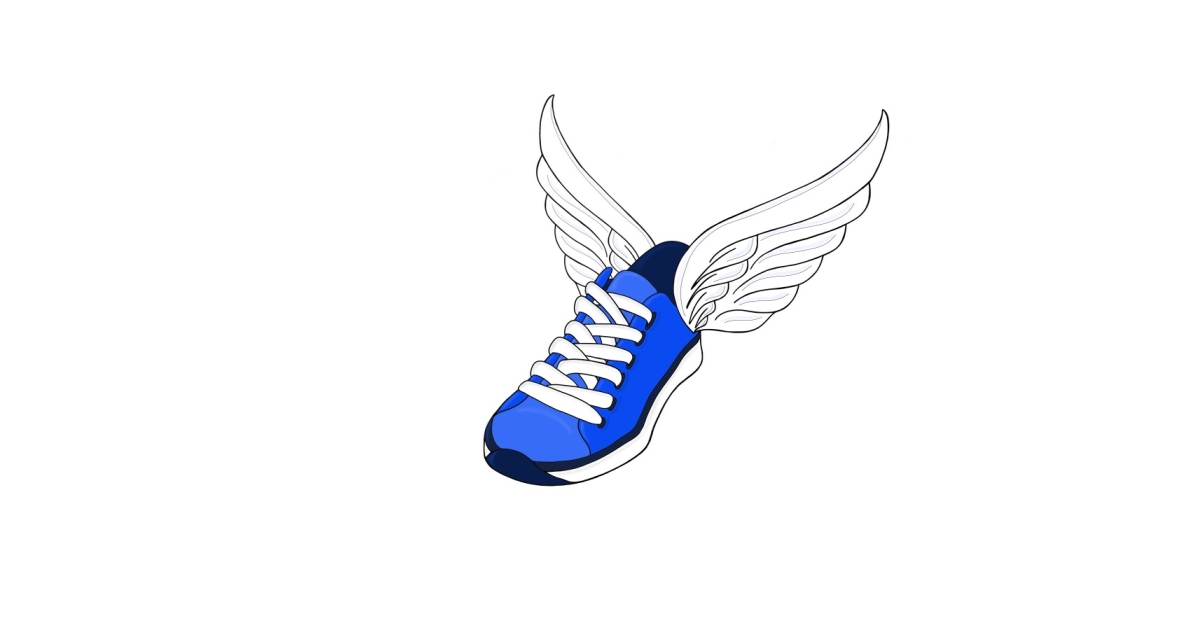 Running Shoe Wings Drawing