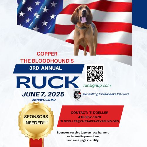 "Copper the Bloodhound's K9 Miler RUCK/Hike" Benefitting Chesapeake K9 Fund