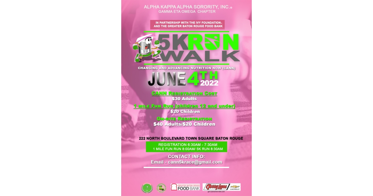 Changing and Advancing Nutrition Now (CANN) 5K Run/Walk Results