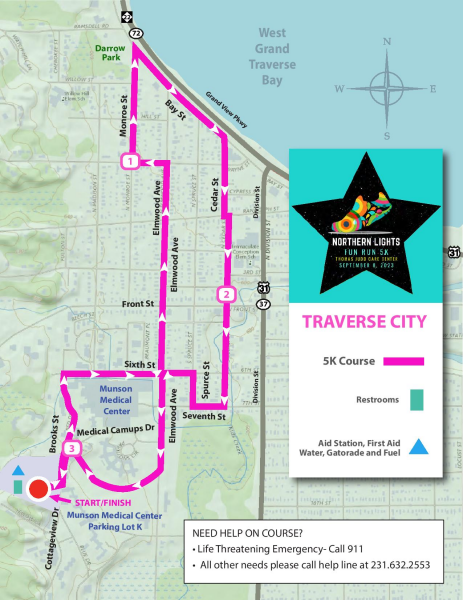 Northern Lights 5K Fun Run: Course Map