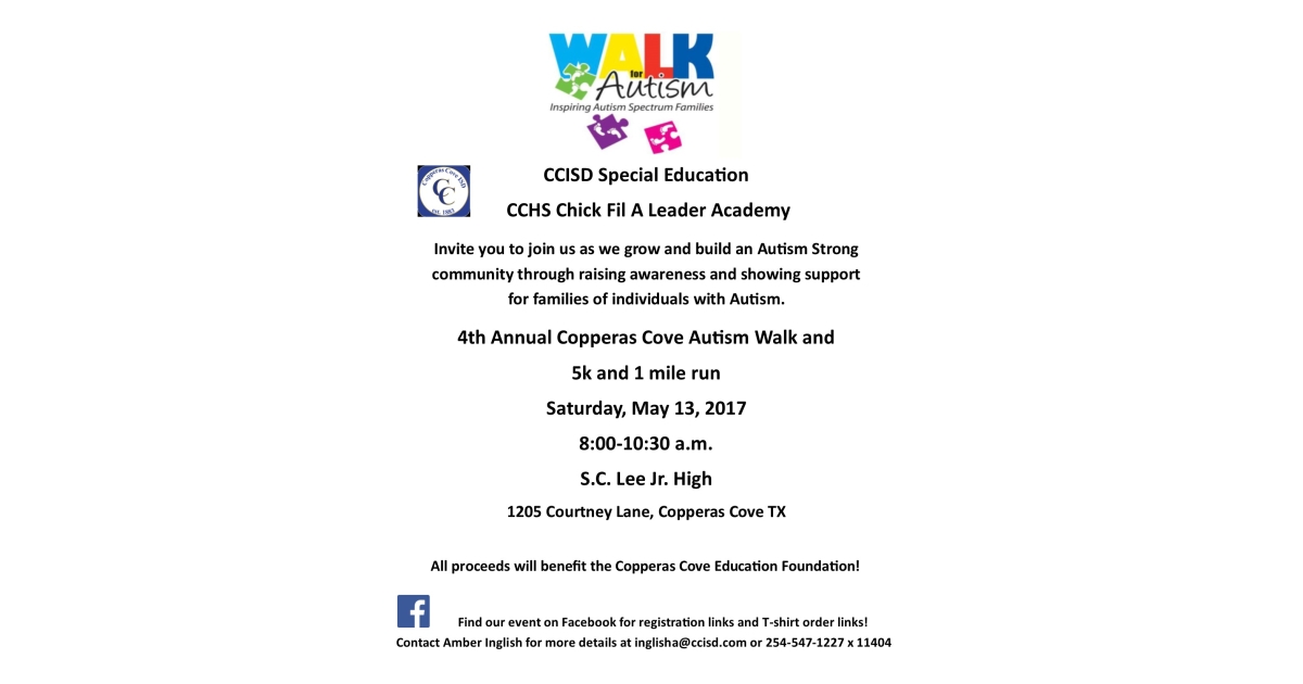 4th Annual Copperas Cove Autism Walk and 5k Run