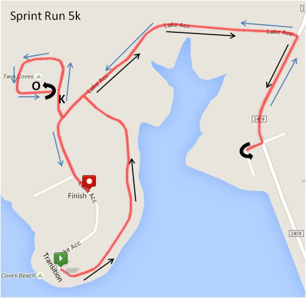 Tulsa Area Triathletes Tulsa Tri 2024: Sprint Run Course