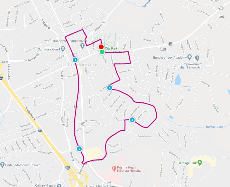 GTC Sunrise Run 8k: Course Map