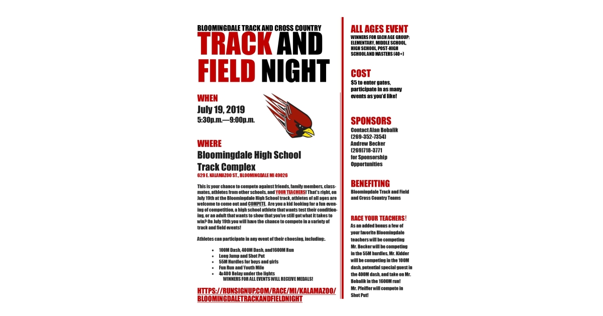 Bloomingdale Track and Field Night