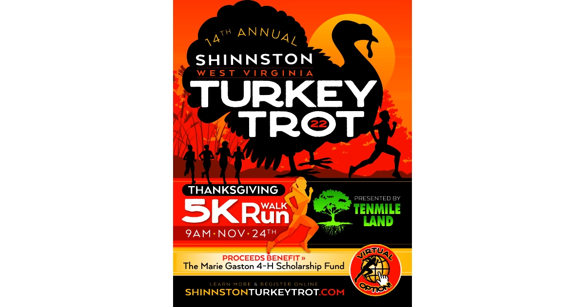 TENMILE LAND presents Shinnston's 14th Annual Turkey Trot: Custom Race Bibs