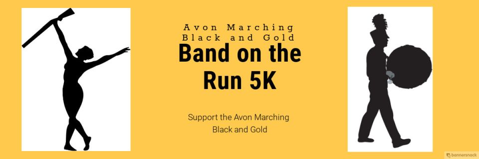 Avon Marching Black and Gold Band on the Run 5K