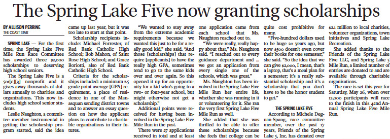 The Spring Lake Five Mile Run | Race Details